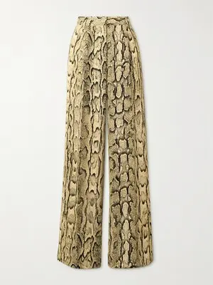 Printed Pleated Pants