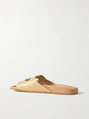 Chloé Buckled Leather Sandals - Neutrals