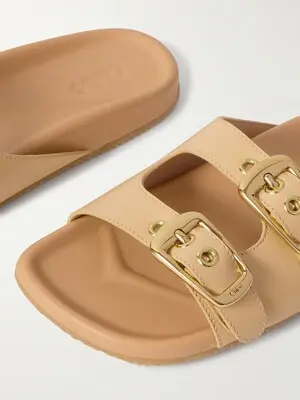 Chloé Buckled Leather Sandals - Neutrals