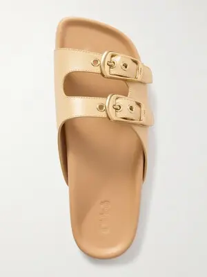 Chloé Buckled Leather Sandals - Neutrals
