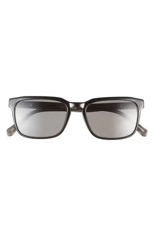 Eyebobs Seymour Glass 52mm Polarized Rectangle Sunglasses - Black/silver/grey