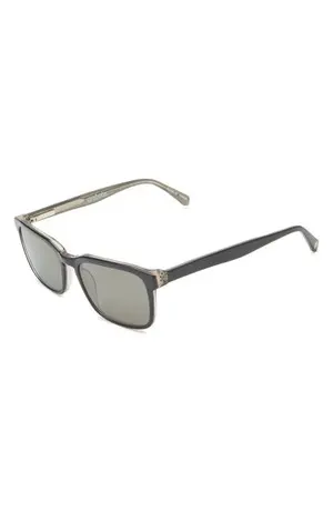 Eyebobs Seymour Glass 52mm Polarized Rectangle Sunglasses - Black/silver/grey