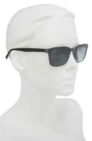 Eyebobs Seymour Glass 52mm Polarized Rectangle Sunglasses - Black/silver/grey