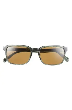 Eyebobs Seymour Glass 52mm Polarized Rectangle Sunglasses - Thyme/basil/brown