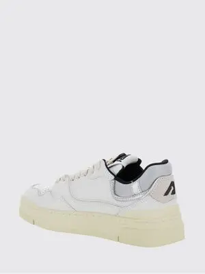 AUTRY Clc Low Leather And Mesh Trainers With Perforated Toe - White