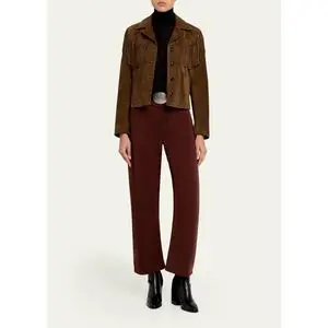NILI LOTAN Tribeca Straight Leg Pants - Cabernet
