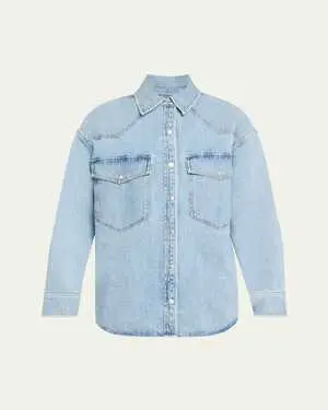 AGOLDE Lotta Long-sleeve Denim Shirt - Blue