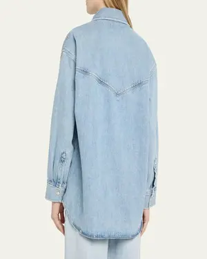 AGOLDE Lotta Long-sleeve Denim Shirt - Blue