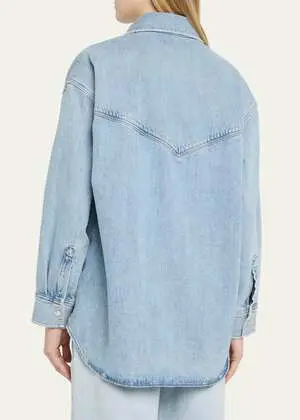 AGOLDE Lotta Long-sleeve Denim Shirt - Blue