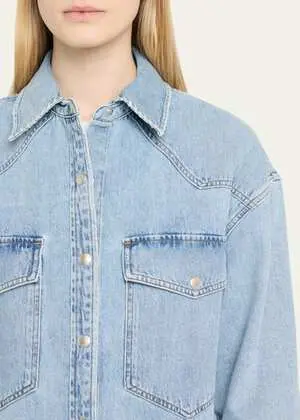 AGOLDE Lotta Long-sleeve Denim Shirt - Blue