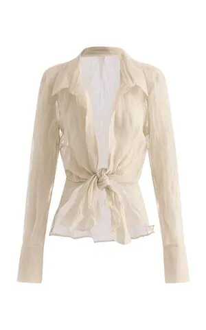 Maticevski Miracle Tie-front Cotton-silk Shirt
