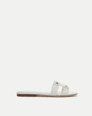 Veronica Beard Via Leather Slide Sandal Coconut