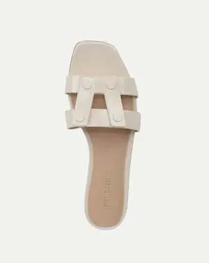 Veronica Beard Via Leather Slide Sandal - Ecru