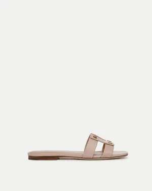 Veronica Beard Via Leather Slide Sandal Rose