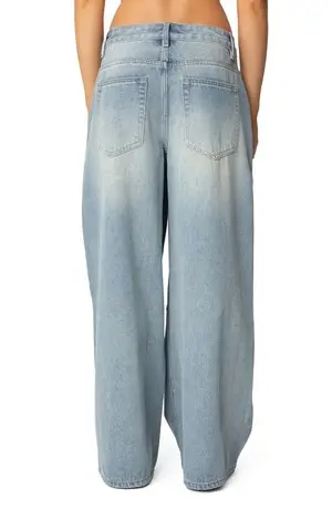 EDIKTED Low Rise Wide Leg Jeans