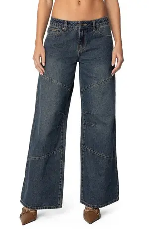 EDIKTED Laney Low Rise Wide Leg Jeans
