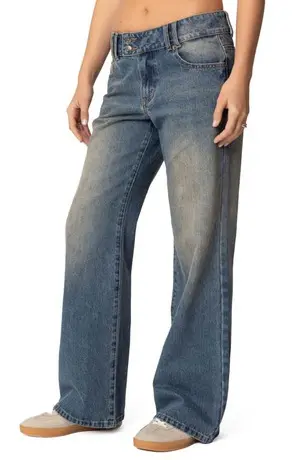 EDIKTED Jesi Low Rise Wide Leg Jeans