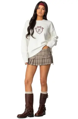 EDIKTED Peighton Pleated Plaid Mini Skort
