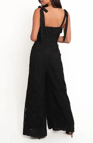 PETAL & PUP Raya Tie Strap Lace Jumpsuit