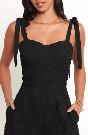 PETAL & PUP Raya Tie Strap Lace Jumpsuit
