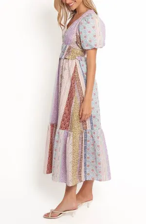 PETAL & PUP Verona Patchwork Print Midi Dress