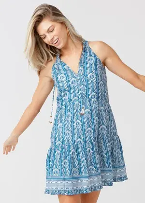 CABANA LIFE Sleeveless Tiered Dress - Harbor