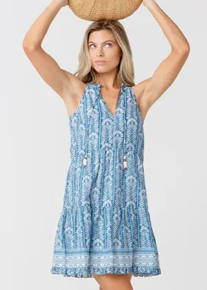 CABANA LIFE Sleeveless Tiered Dress - Harbor