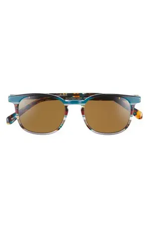 Eyebobs Boardroom 49mm Polarized Square Sunglasses - Teal Tortoise