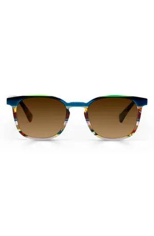 Eyebobs Boardroom 49mm Polarized Square Sunglasses - Teal Tortoise