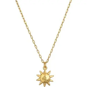 SATYA JEWELRY Sun Pendant Necklace - Gold