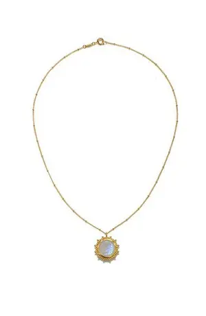 SATYA JEWELRY Moonstone Gemstone Pendant Necklace