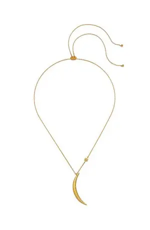 SATYA JEWELRY Illuminated Path Moon Pendant Necklace