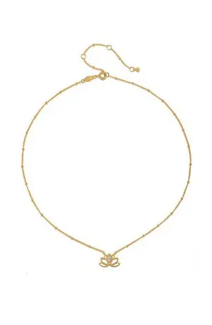 SATYA JEWELRY Cultivate Intuition Lotus Moonstone Pendant Necklace
