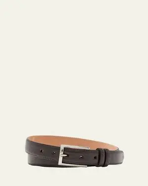 W.KLEINBERG Lizard Leather Belt - Chocolate