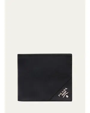 Prada Saffiano Leather Bi-fold Wallet - Nero