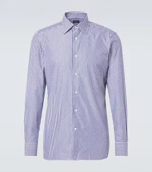 Zegna Striped Cotton Shirt - Blue