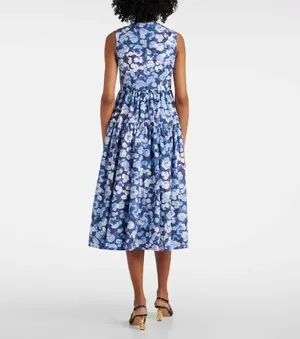 Erdem Floral-appliqué Ruffled Cotton Cocktail Dress