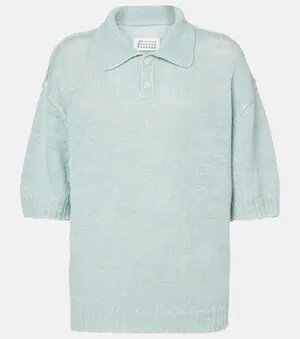 MAISON MARGIELA Hemp Polo Sweater - Blue