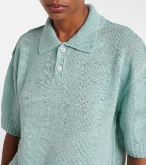 MAISON MARGIELA Hemp Polo Sweater - Blue