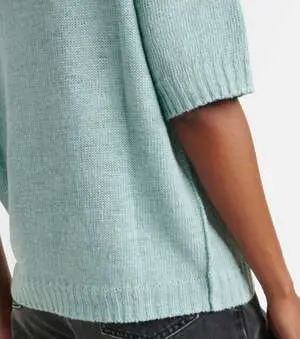 MAISON MARGIELA Hemp Polo Sweater - Blue