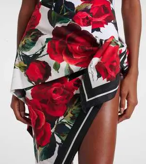 Dolce & Gabbana Floral Cotton Beach Cover-up - Red