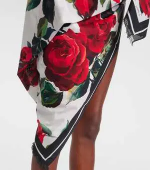 Dolce & Gabbana Floral Cotton Beach Cover-up - Red