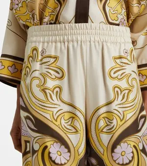 La DoubleJ Spells Placée Printed Silk Twill Palazzo Pants