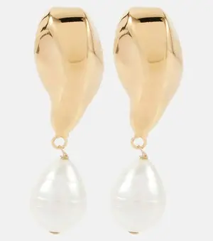 Oscar De La Renta Faux Pearl Drop Earrings - Gold