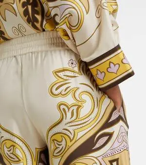 La DoubleJ Printed Silk Twill Palazzo Pants