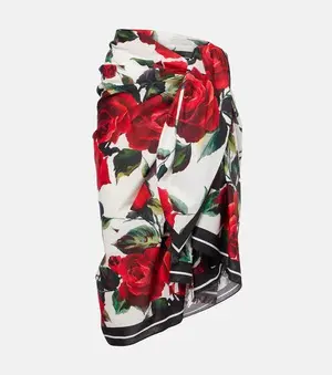 Dolce & Gabbana Floral Cotton Beach Cover-up - Red