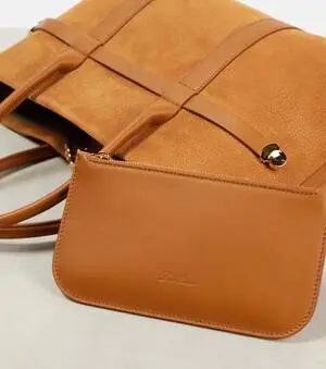 Loro Piana Ghiera Small Leather Tote Bag - Brown