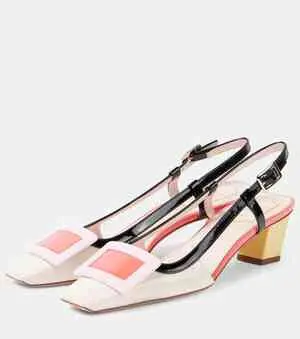 ROGER VIVIER Belle Vivier Patent Leather Slingback Pumps - Multicoloured
