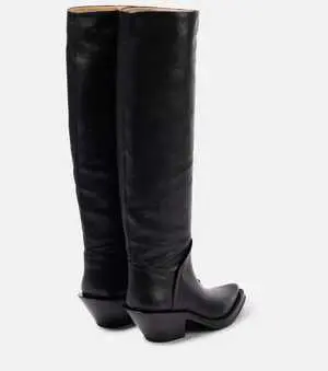 Gabriela Hearst Leather Knee-high Pointed Toe Boots - Black