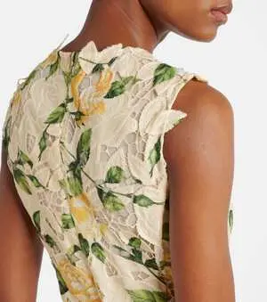 Oscar De La Renta Printed Midi Dress